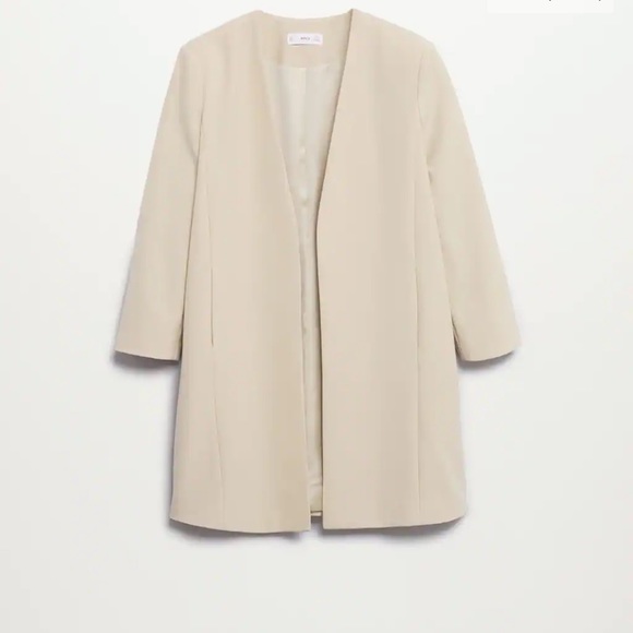 Mango | Jackets & Coats | Mango Mng Padded Shoulder Jacket Lapeless ...